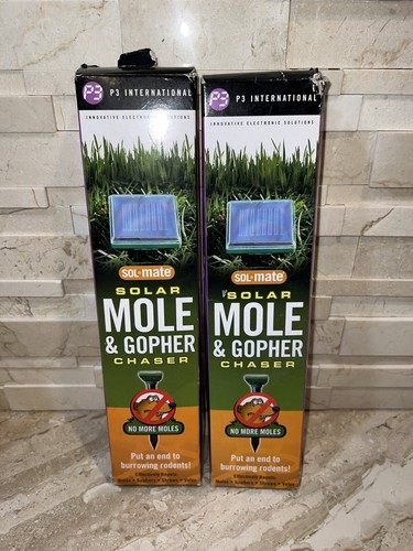 2 X Mole Gopher Chaser Repeller P3 Sol Mate Solar Powered Sonic Action ...