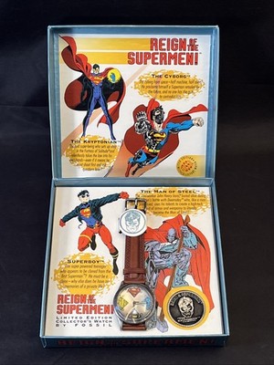 1993 Fossil Superman Collector's Watch Reign of The Supermen Working ...