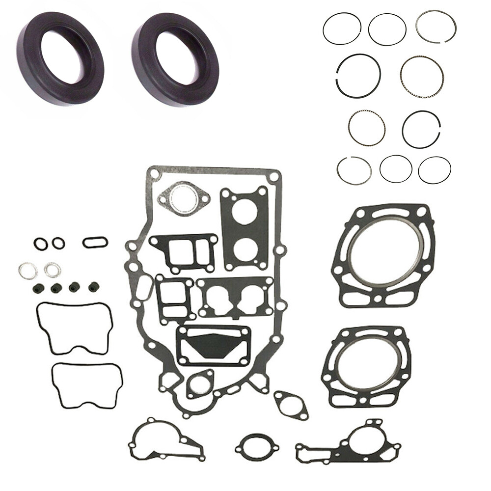 New Complete Engine Rebuild Gasket Set Oil Seals & 10 Rings For John ...