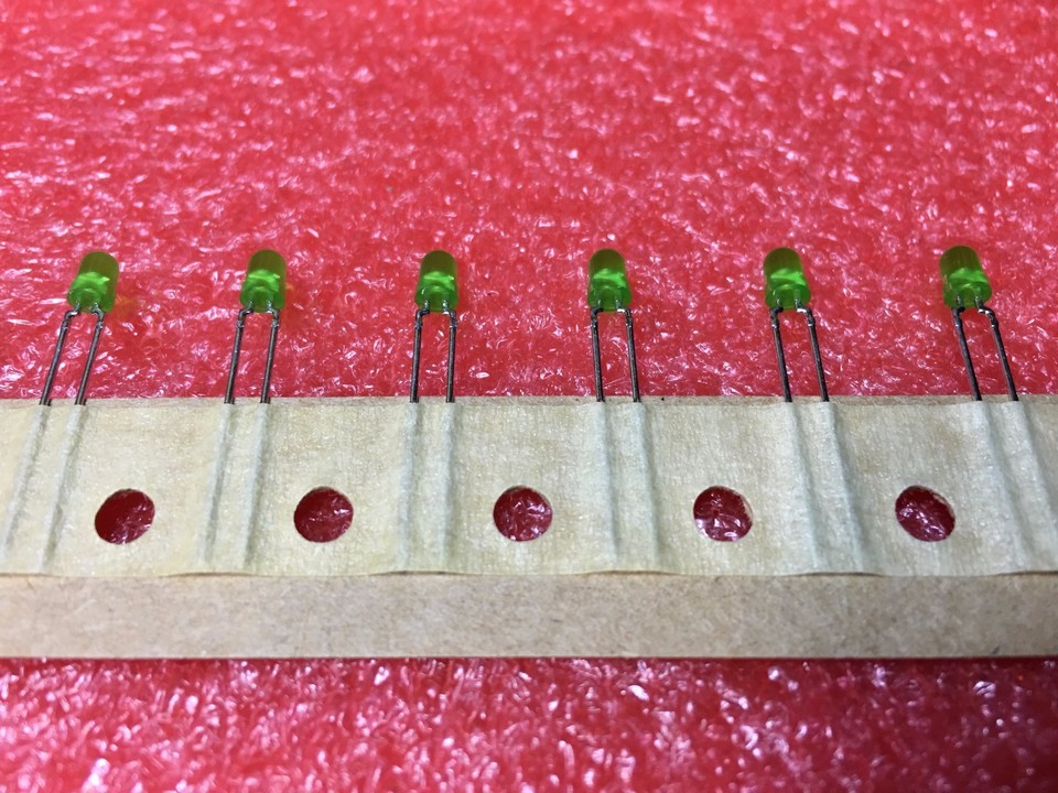 50 PCS TLHG4400 3mm Standard LED Through Hole Green Tint Diffused 568 ...