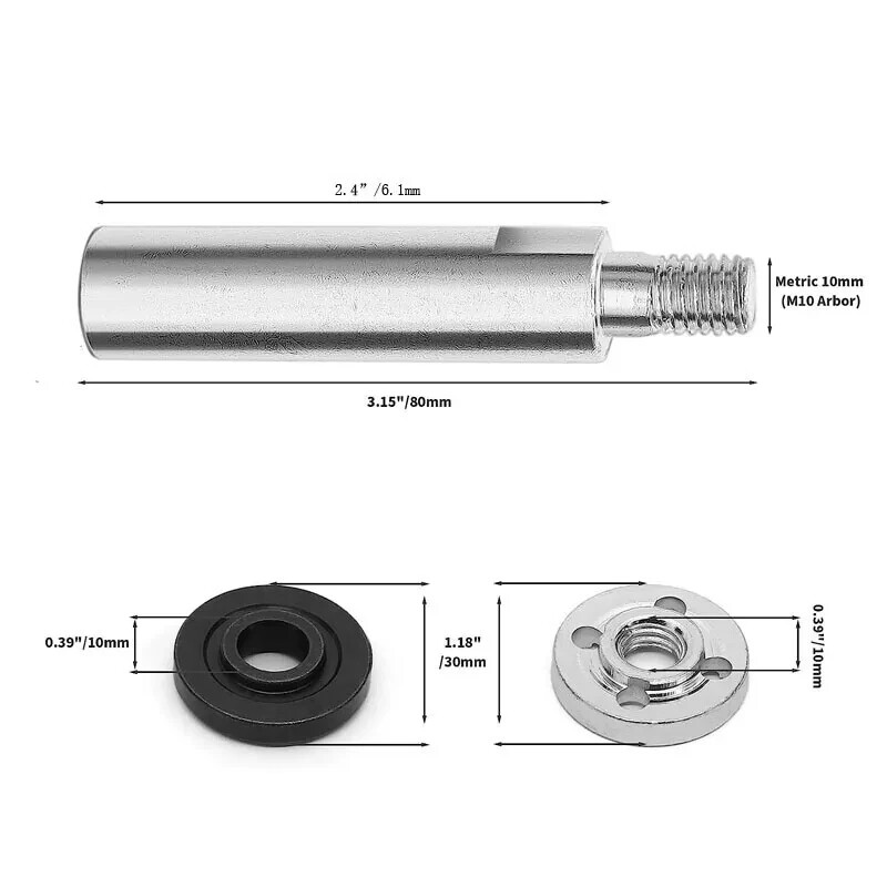 1~3PC Angle Grinder Extension Connecting Rod 80mm M10 Thread Shaft ...