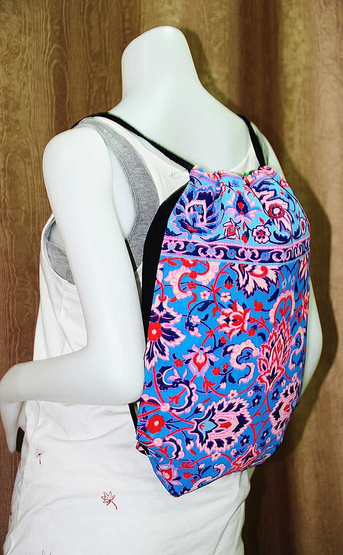 SALE Thai Hippie Backpack Purse String Bag Handmade Flower Print Twin ...