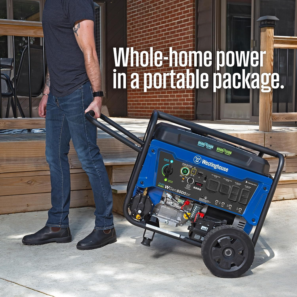 Westinghouse 12500W Dual Fuel Generator, Remote Start, Gas & Propane ...