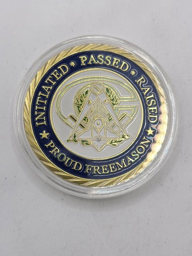 Masonic Challenge Coin Square Compass Work Tools Freemason Case ...