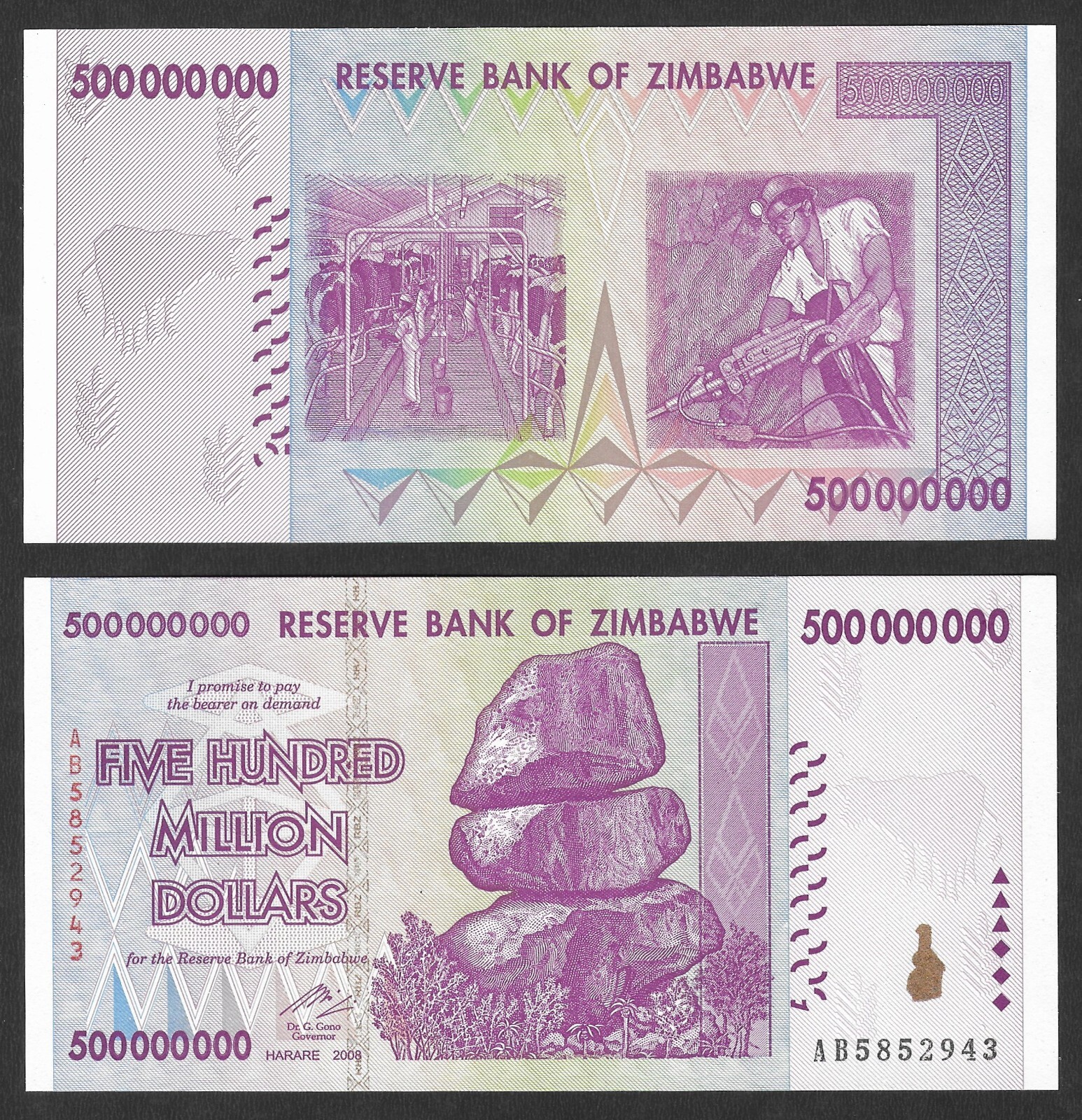 100 50 20 10 5 500 200 Trillion Billion Million Thousand Zimbabwe UNC ...