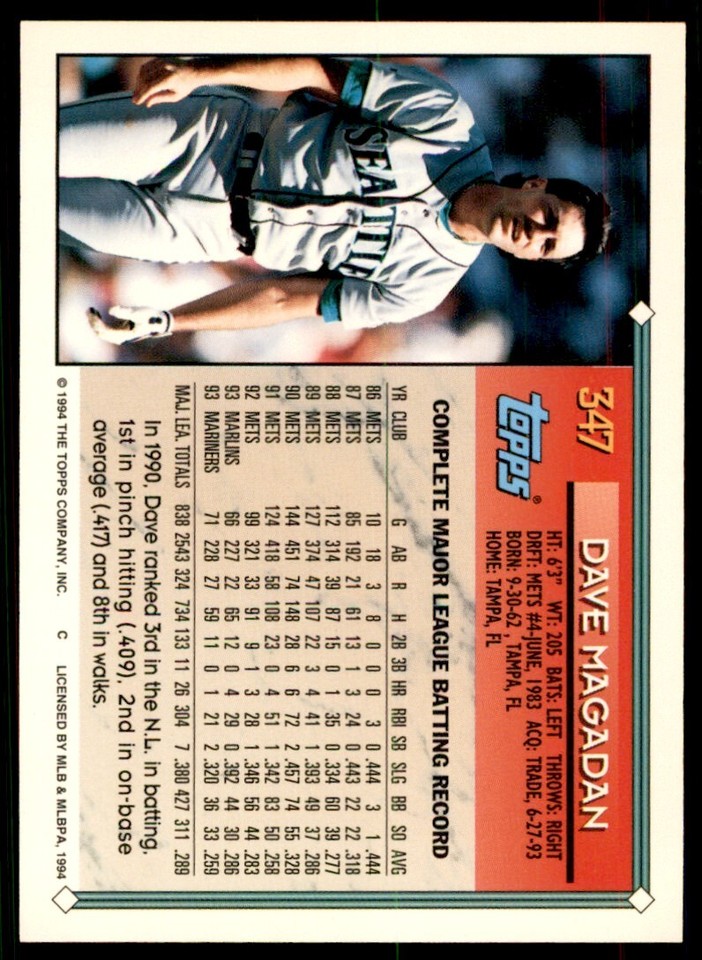 1994 Topps Gold Dave Magadan Baseball Cards #347 | eBay