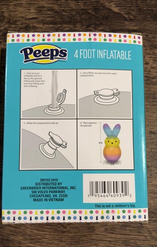 Peeps Bunny String Lights and 4 Foot Inflatable Rainbow Bunny Set | eBay
