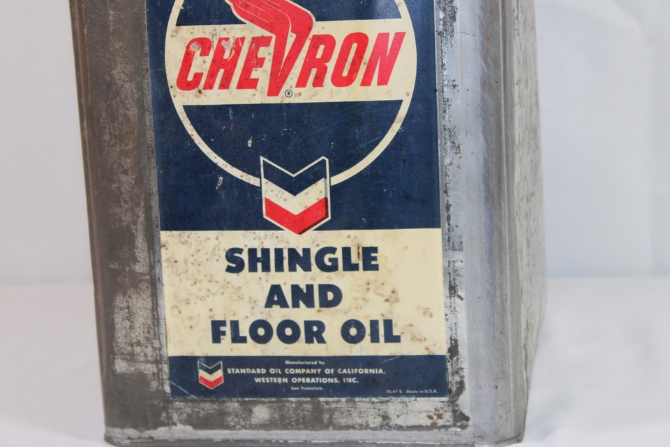 Vintage Chevron Shingle Floor 5 Gallon Tin Can Standard Oil Company ...