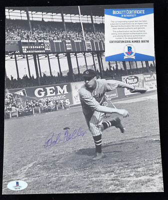 BOB FELLER "HOF'er" Signed BEAUTIFUL METALLIC PRINT 8x10 Auto Photo ...