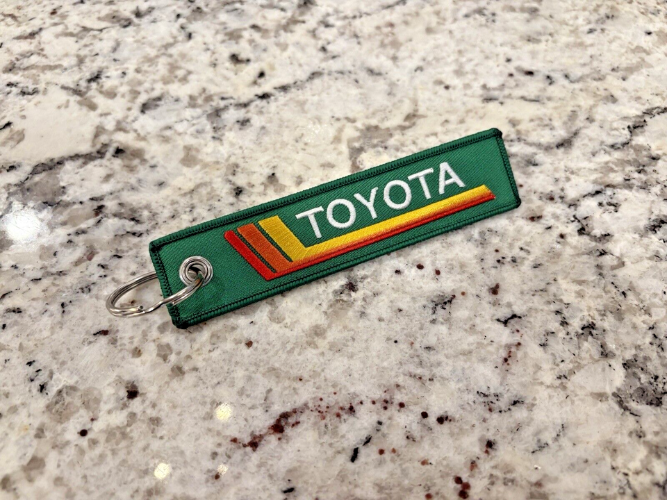 New Green Retro Vintage Stripes TRD Racing Keychain Keys For Toyota ...