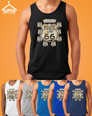 Route 66 MAN TANK TOP Route Us 66 Man Tank Top Shirt Get Your Kick On ...