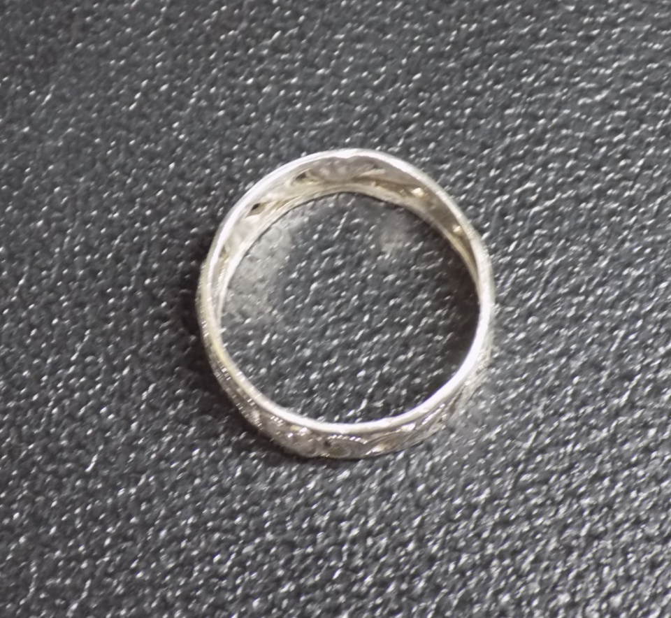 Vintage Uncas Band Ring 925 Sterling Silver Heart Filigree Cut-out Size ...