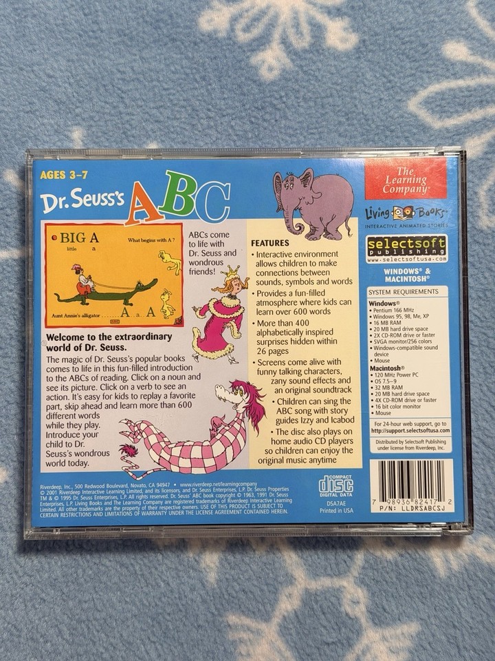 Dr. Seuss's ABC PC CD-ROM - Living Books Windows XP/Mac - Vintage 2001 ...