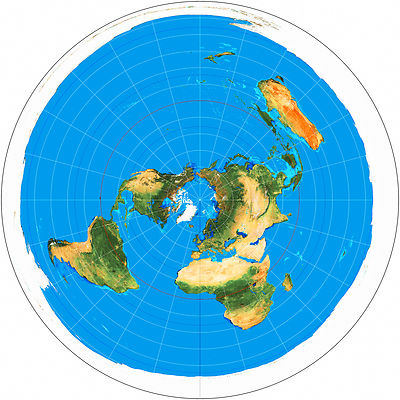 Azimuthal Equidistant Projection Flat Earth Map Naval Radar Usgs ...
