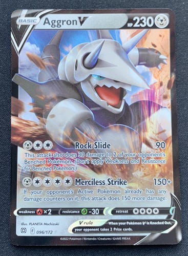 Aggron V 096/172 Brilliant Stars Ultra Rare Holo Pokemon TCG Card NM | eBay
