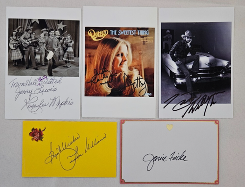 Lot of 5 Signed Items, Country Music Legends, Maphis, Fricke, Williams ...