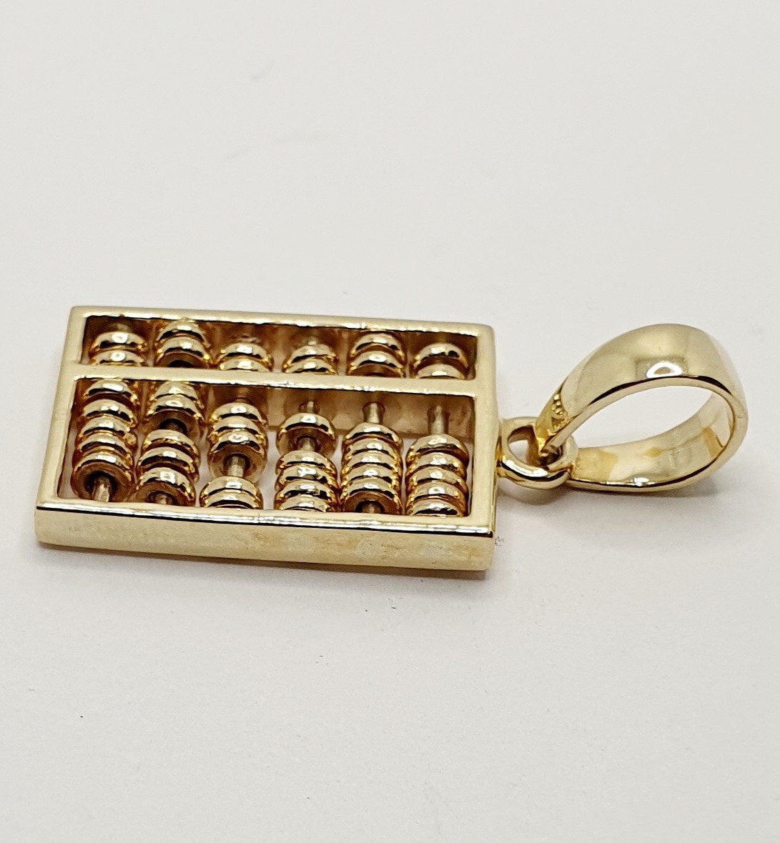 Big 9ct Abacus Moving Solid Yellow Gold Hallmarked Pendant Square Shape ...