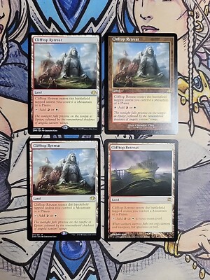 4x Clifftop Retreat (1 is Retro) - NM/LP Mixed Sets DMR Innistrad MTG ...