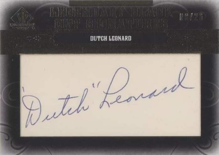 2011 SP Legendary Cuts - Black Cut Signatures Dutch Leonard #WAS-DL /26 ...