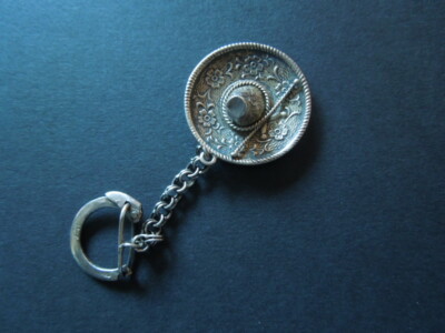 j2103 VTG HECHOEN MEXICO 925 SILVER SOMBRERO KEY CHAIN SEE DESCRIP | eBay