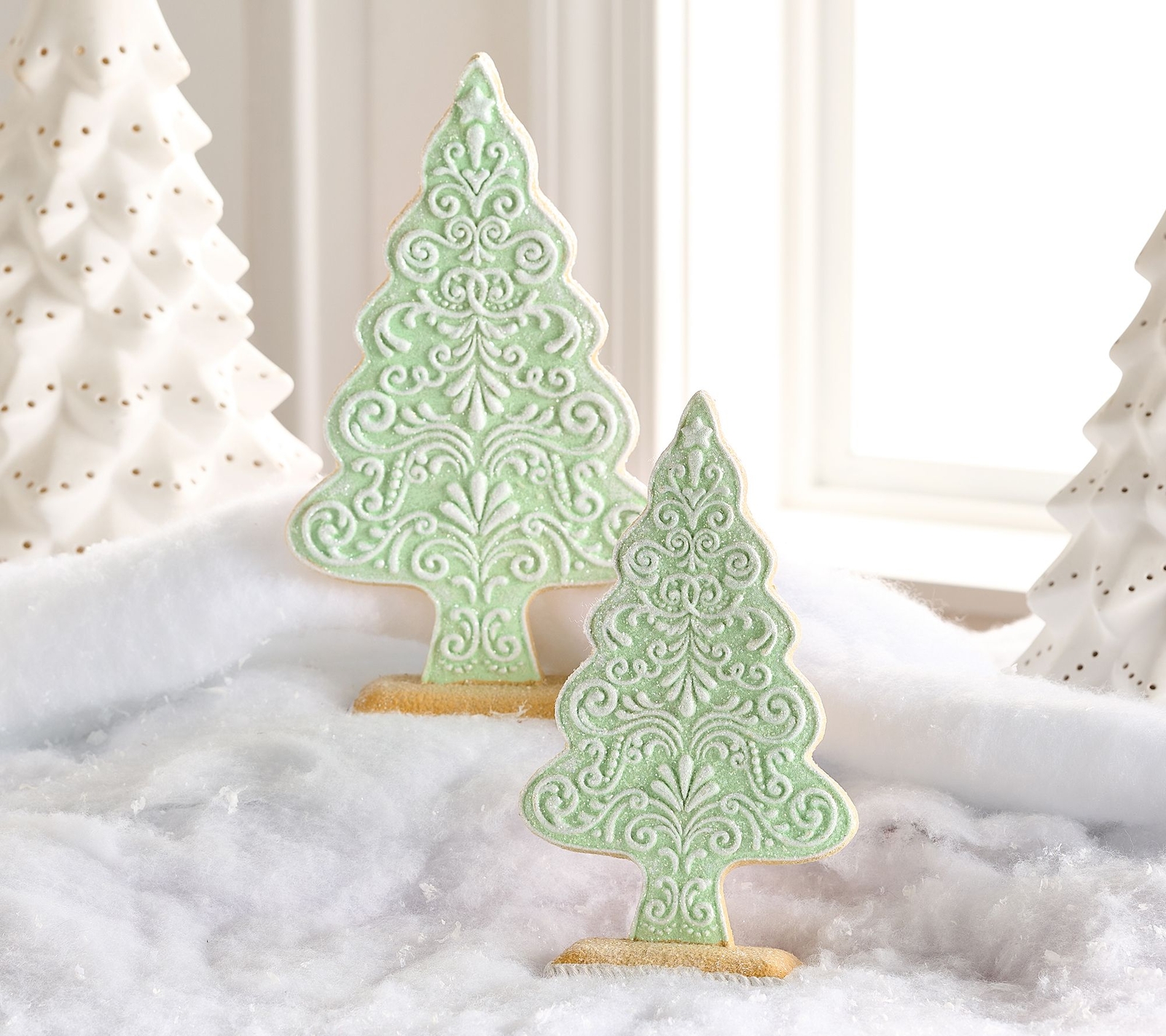 Set of 2 Slim Gingerbread Lace Trees by Valerie | eBay