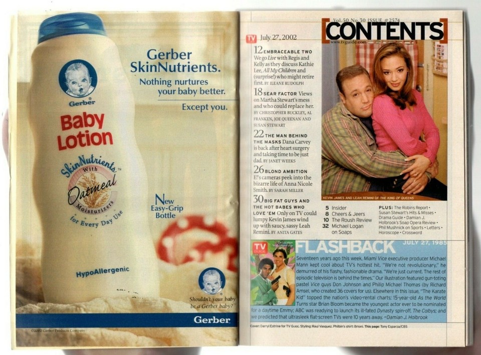 TV Guide Magazine July 27 2002 Regis Philbin Kelly Ripa Anna Nicole ...