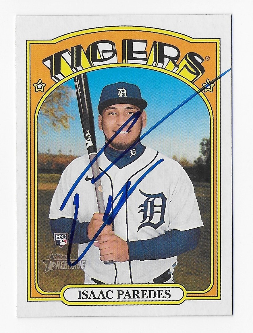 2021 HERITAGE ISAAC PAREDES RAYS TIGERS AUTOGRAPHED SIGNED BASEBALL ...