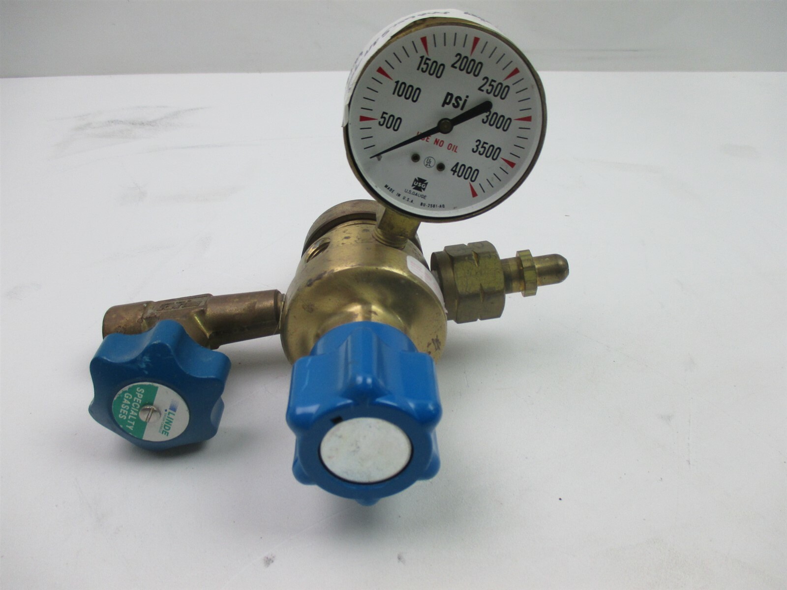 Union Carbide Gas Regulator Linde Specialty Gases with USG 0-4000 PSI ...