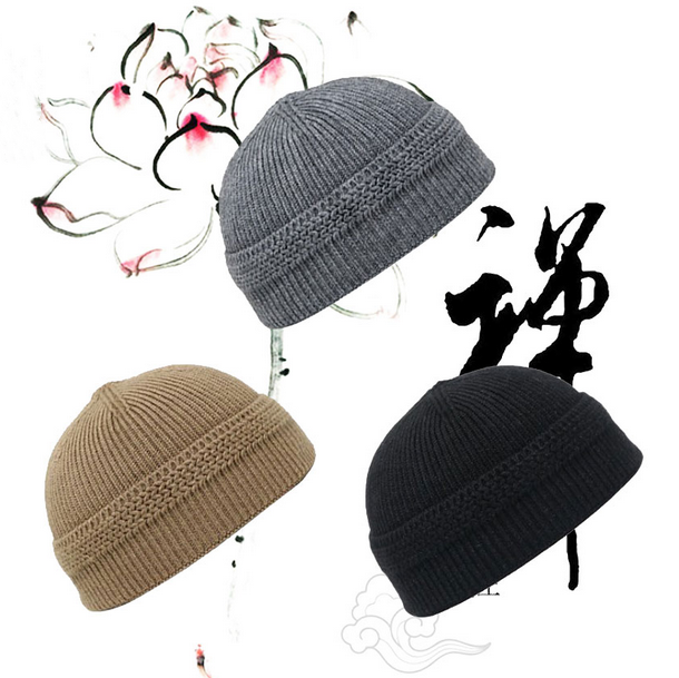 Buddhist monk hat plush winter monk hat knitted warm kung fu hat | eBay