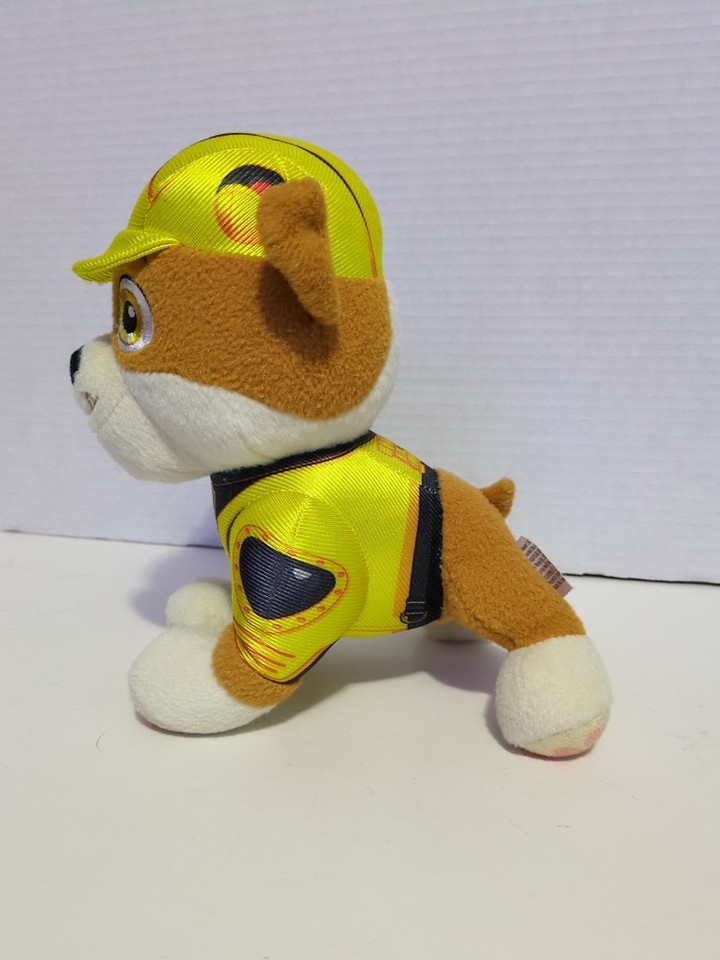 Paw Patrol Mighty Pups Rubble Bulldog Plush Stuffed Animal Collectible ...