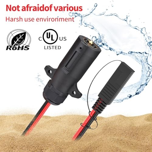 7 Way Trailer Plug to SAE Cable,10AWG 7 Pin Trailer Plug to SAE ...