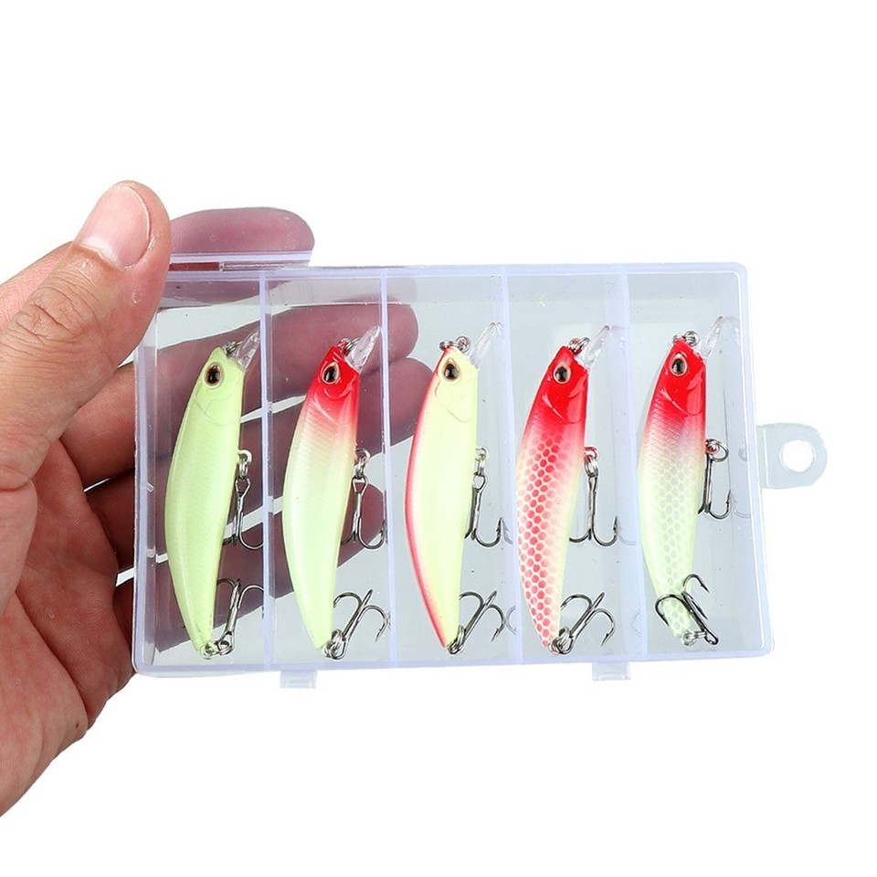 5 Colors Luminous Fishing Lure Set for Saltwater Freshwater Fish 56 58g ...