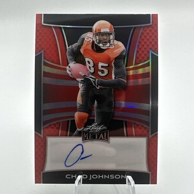 2025 Leaf Metal Chad Johnson 3/15 Base Auto Prismatic Red (Cincinnati ...