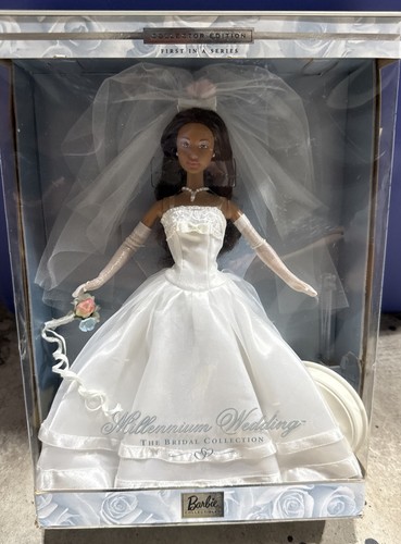 Collectors EDT Millennium Wedding Barbie African American First In a ...
