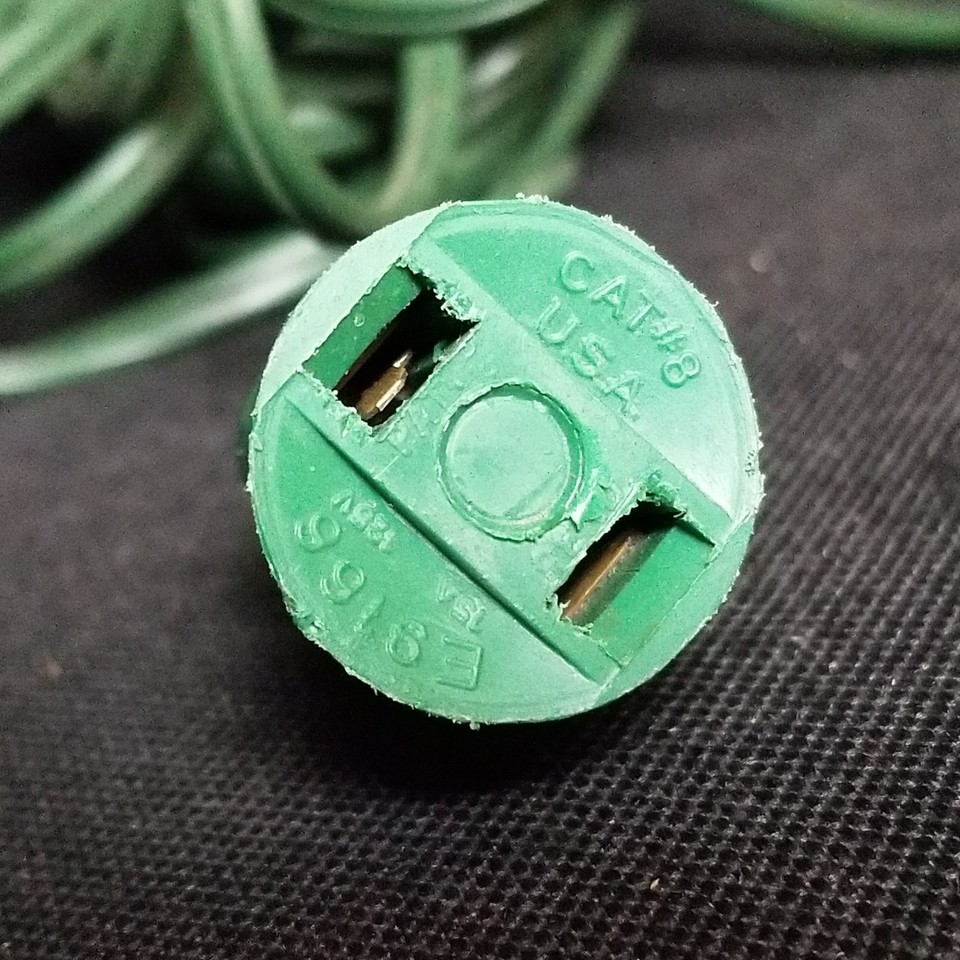 Vtg Gilbert Christmas Tree 25 Light Strand 2 Lot 50 C7 Bulbs Green Wire ...