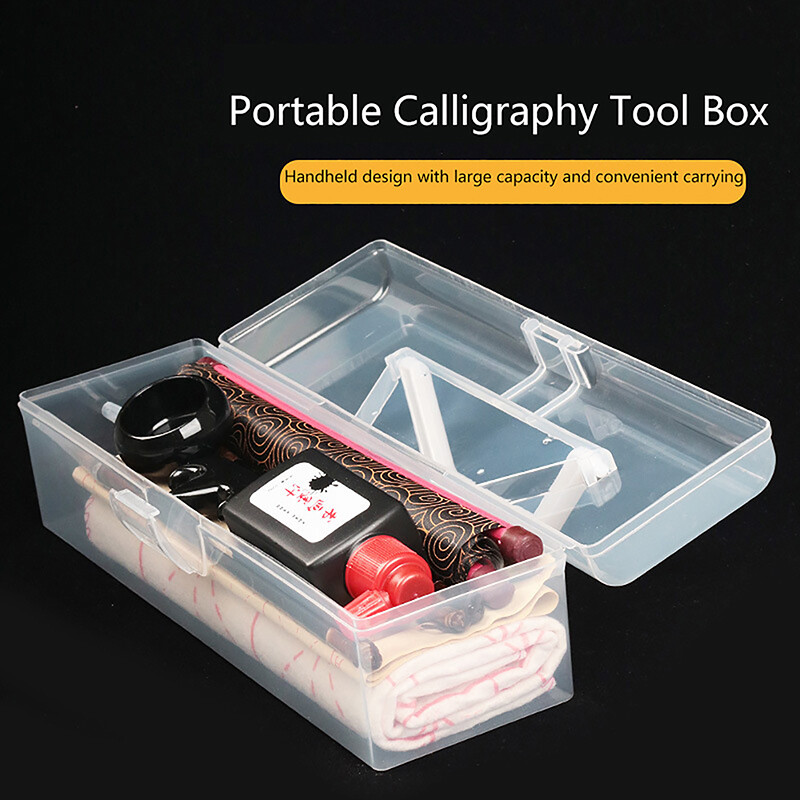 Brush Storage Box Calligraphy Toolbox Utensils Portable Art Storage Box ...
