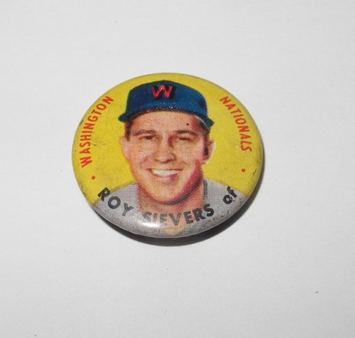 1956 Topps Baseball Pin Button Pinback Roy Sievers Washington National ...