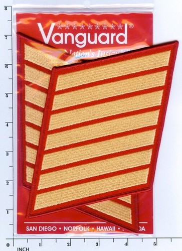 USMC 7 Bars gold/red HASH MARKS Service Stripes PATCH set Marines ...