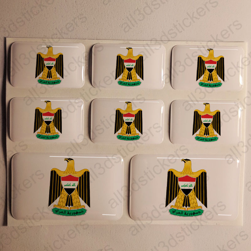 Sticker Iraq Resin Domed Stickers Iraq Coat of Arms 3D Vinyl Adhesive ...