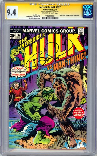 INCREDIBLE HULK #197 CGC-SS 9.4 *SIGNED BERNIE WRIGHTSON* HULK vs MAN ...
