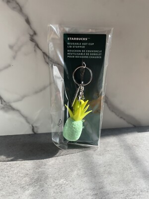 Starbucks Keychain Reusable Hot Cup Lid Stopper Summer 2024 Pineapple ...