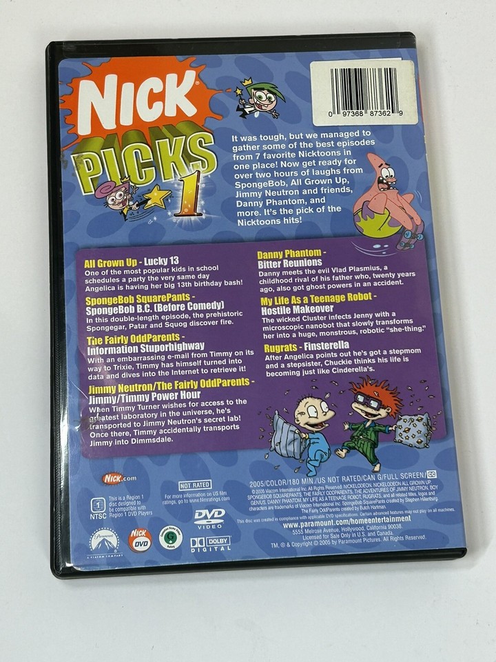 Nick Picks, Vol. 1 DVD Nickelodeon Sponge Bob, Teenage Robot, Danny ...