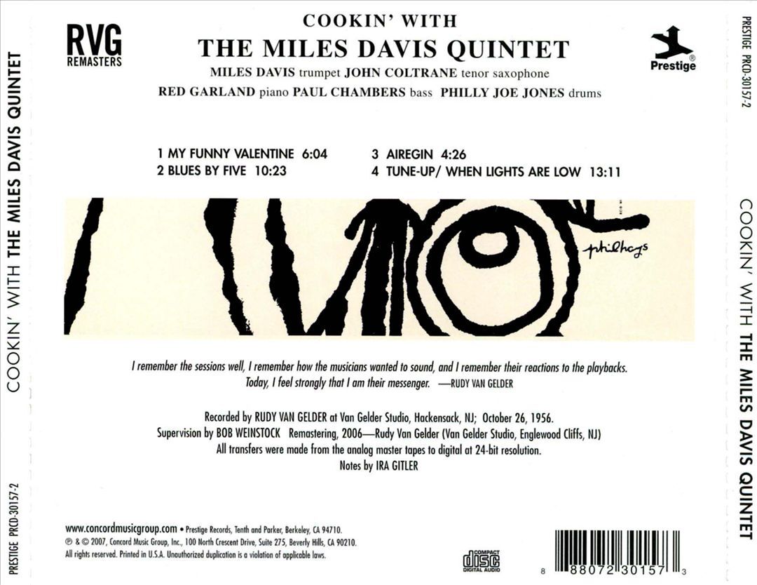 MILES DAVIS/MILES DAVIS QUINTET - COOKIN' WITH THE MILES DAVIS QUINTET ...