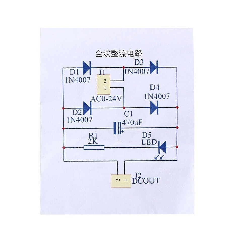 IN4007 Bridge Rectifier AC to DC Converter Full Wave Rectifier Board 3 ...