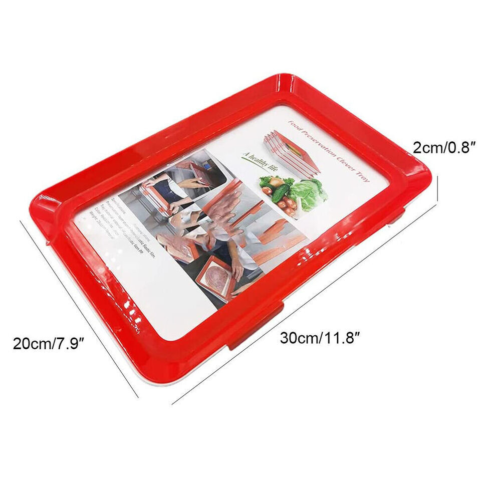 Creative Reusable Food Preservation Tray Fresh Storage Container ...