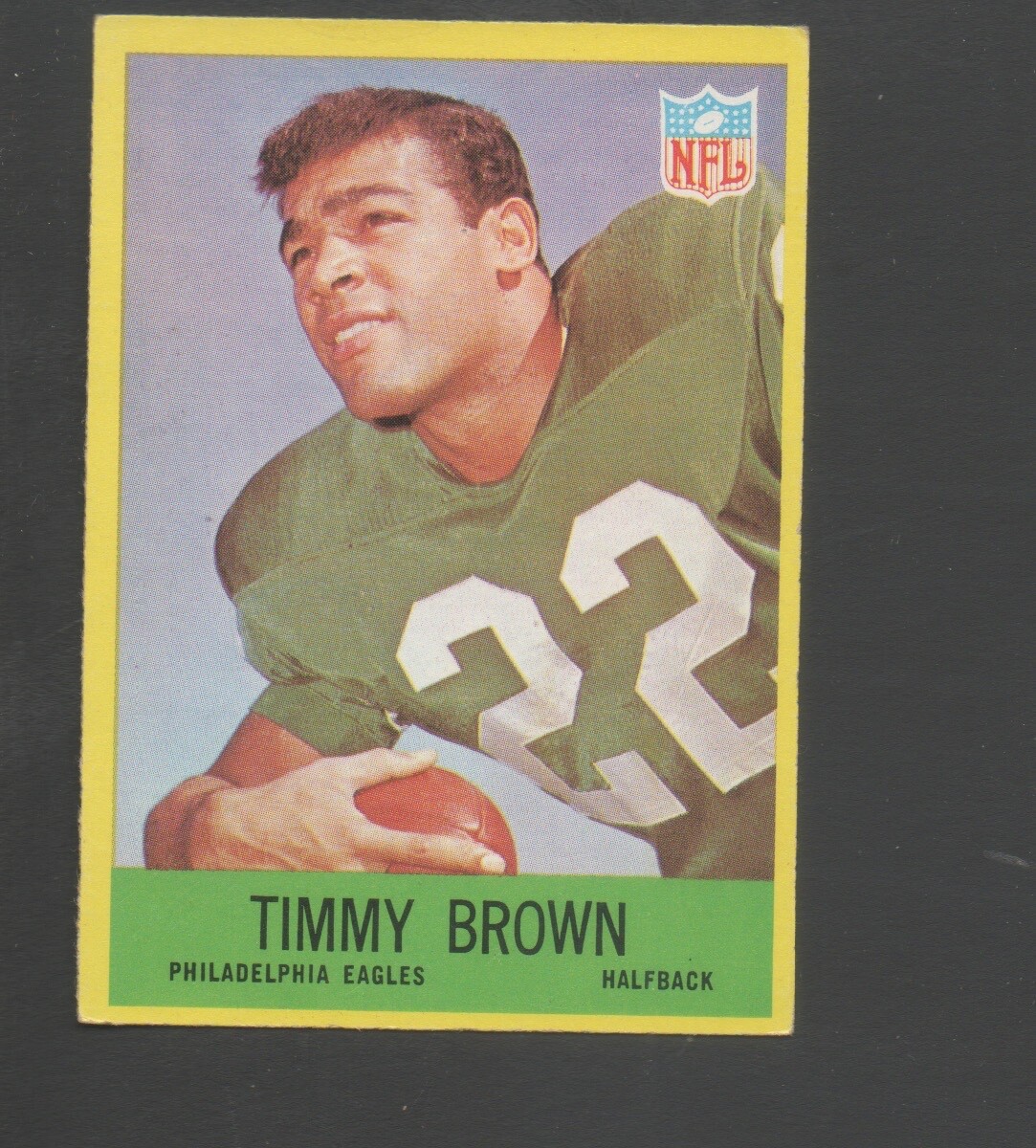 1967 Philadelphia Football Card #136 Tim Brown-Philadelphia Eagles Ex ...