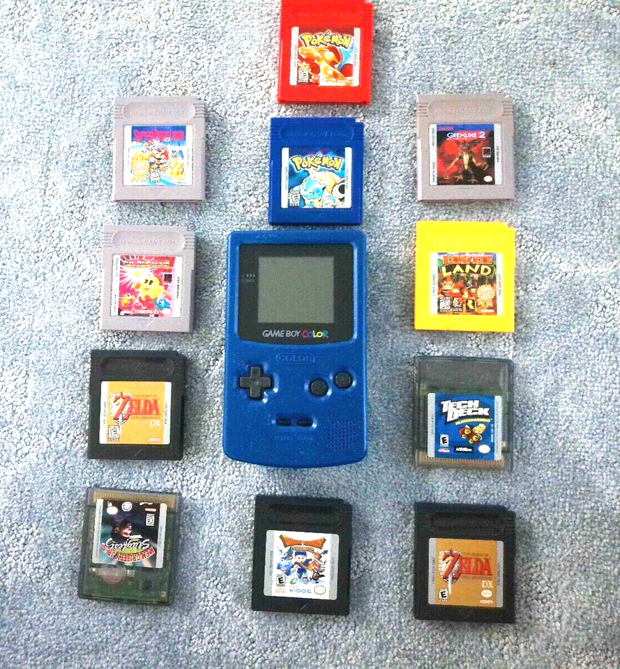 VINTAGE BLUE GAME BOY COLOR & 11 GAMES | eBay