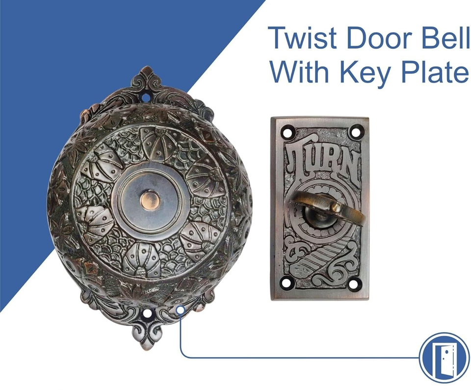 Victorian Style Twist Bell Vintage Look Doorbell Ringer Antique Front ...
