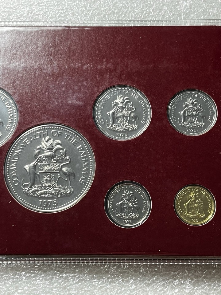 1975 Bahamas Uncirculated Specimen Coin Set – 9 Coins w/ COA (Franklin ...