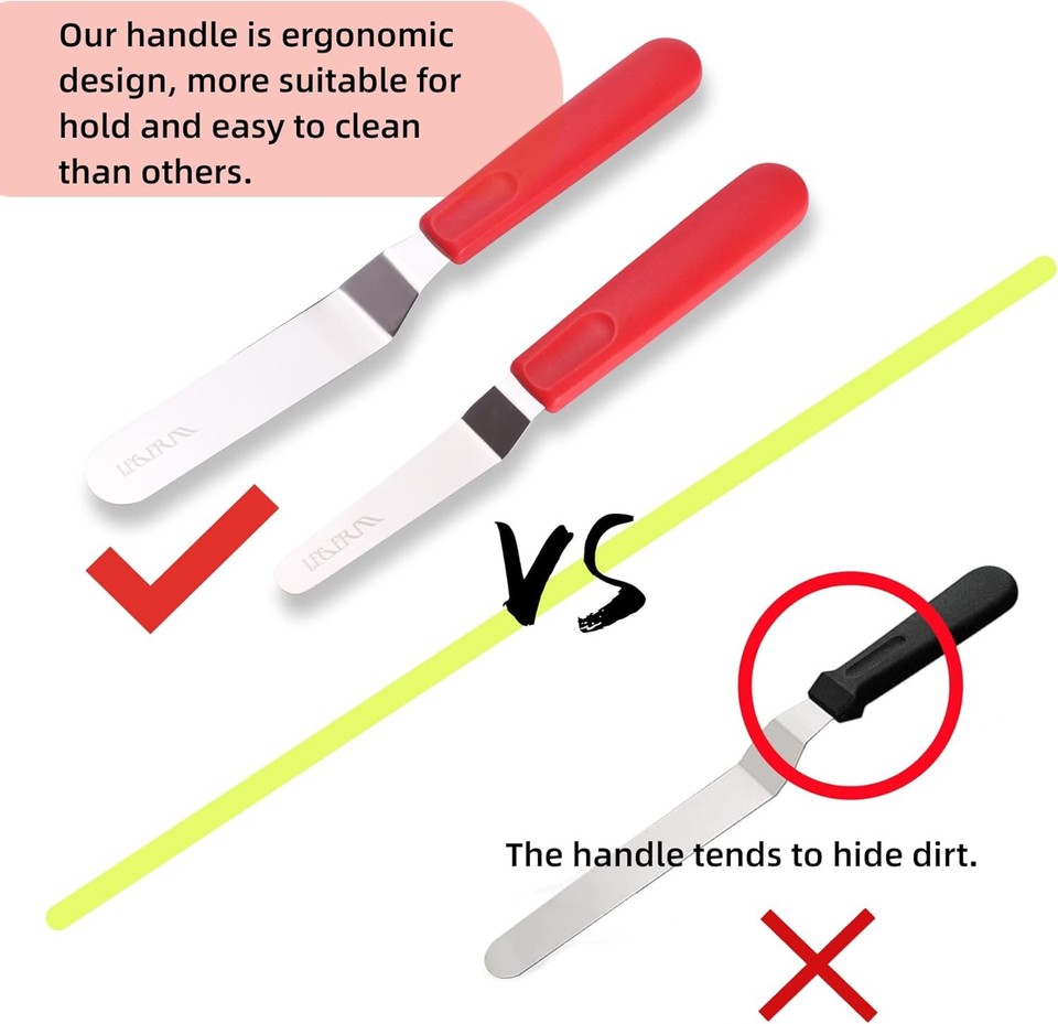 Cake Offset Spatula set of 4 6 8 inch Angled Icing Spatula Cake ...